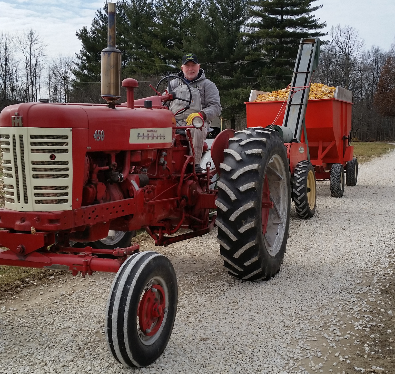 Farmall 450, New Idea picker still make great team
