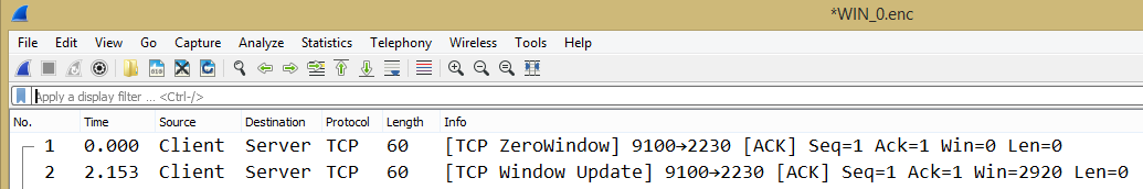 Network Analysis: TCP Window Size