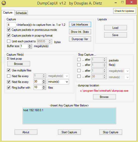 Wireshark Captures with Dumpcap