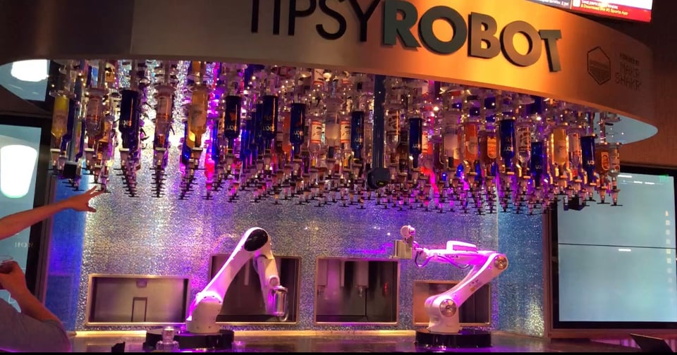 Bar with robot bartender automatically adds 10% gratuity to bill, as ...