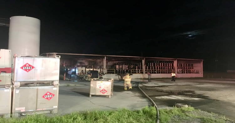 Fire in Warehouse at Chemical Plant