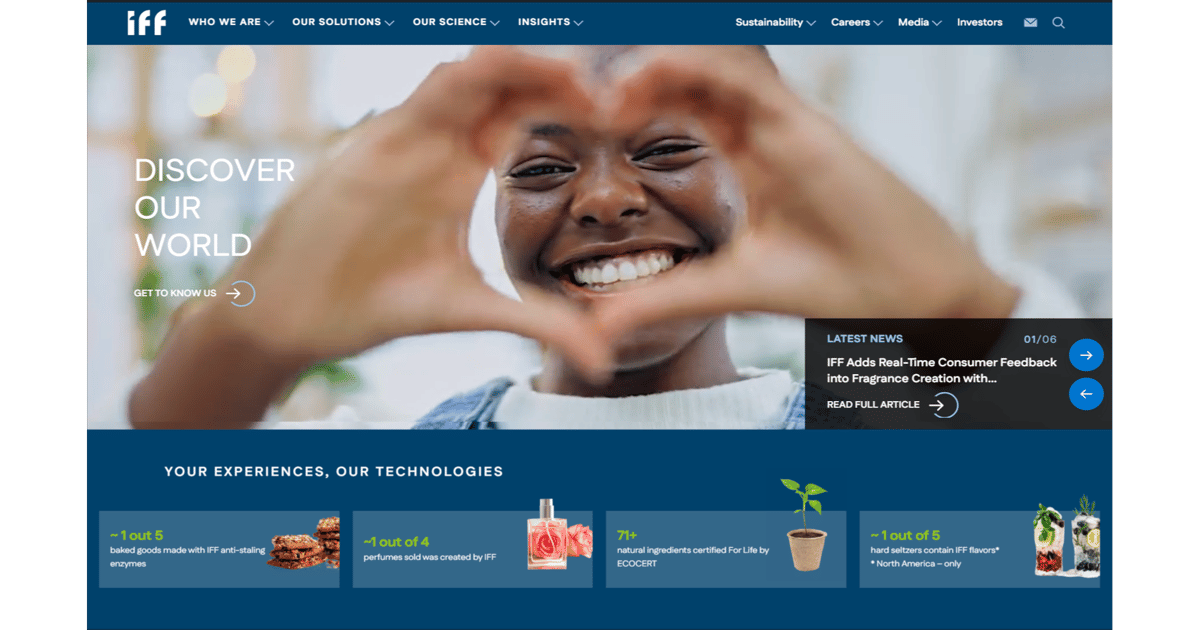 International Flavors & Fragrances (IFF) Launches New Website