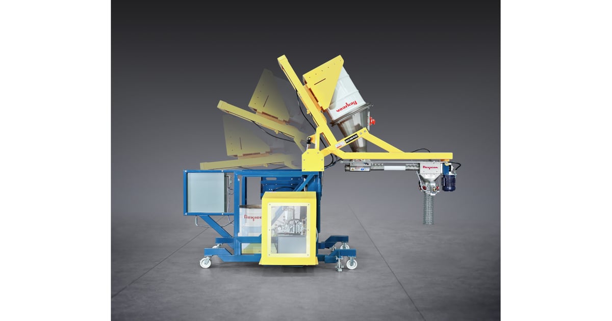 Mobile Drum Dumper Includes Flexible Screw Feeder