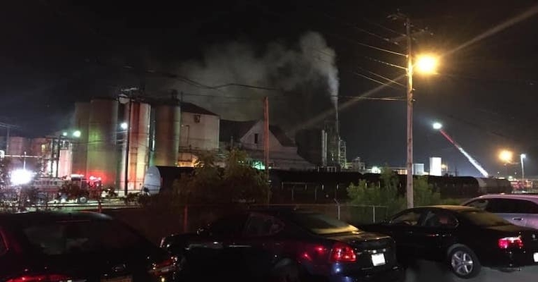 Large Fire Causes HCL Release at Chemical Plant