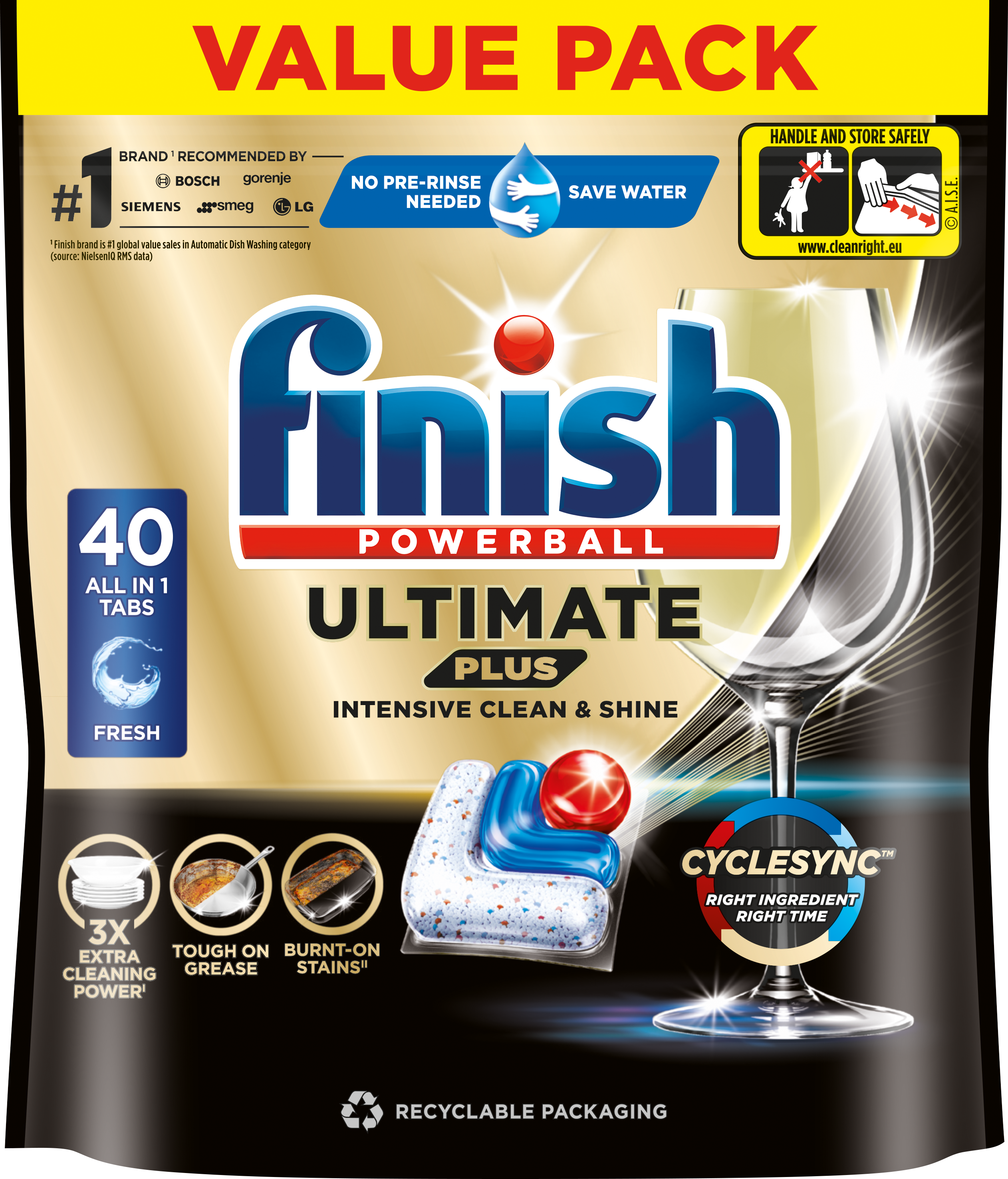 Finish® Ultimate Plus All in 1™ oppvasktabletter | Finish NO
