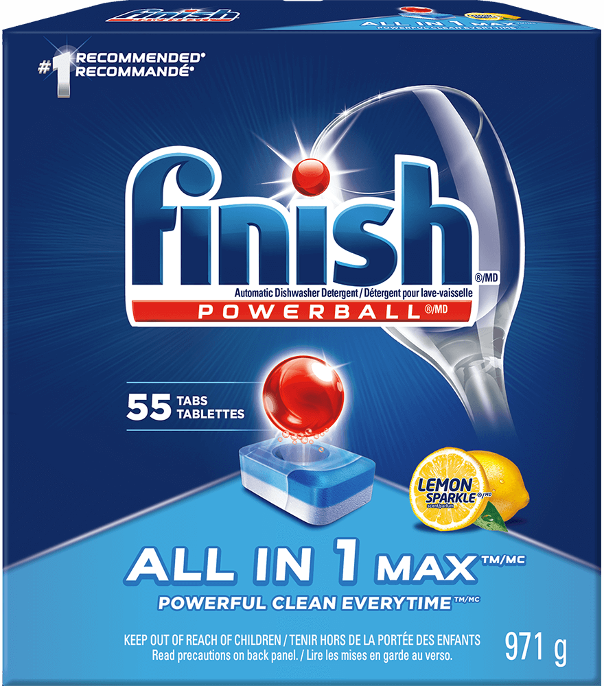 Finish® All-In-1 Max Dishwasher Tablets 55 Lemon | Finish CA