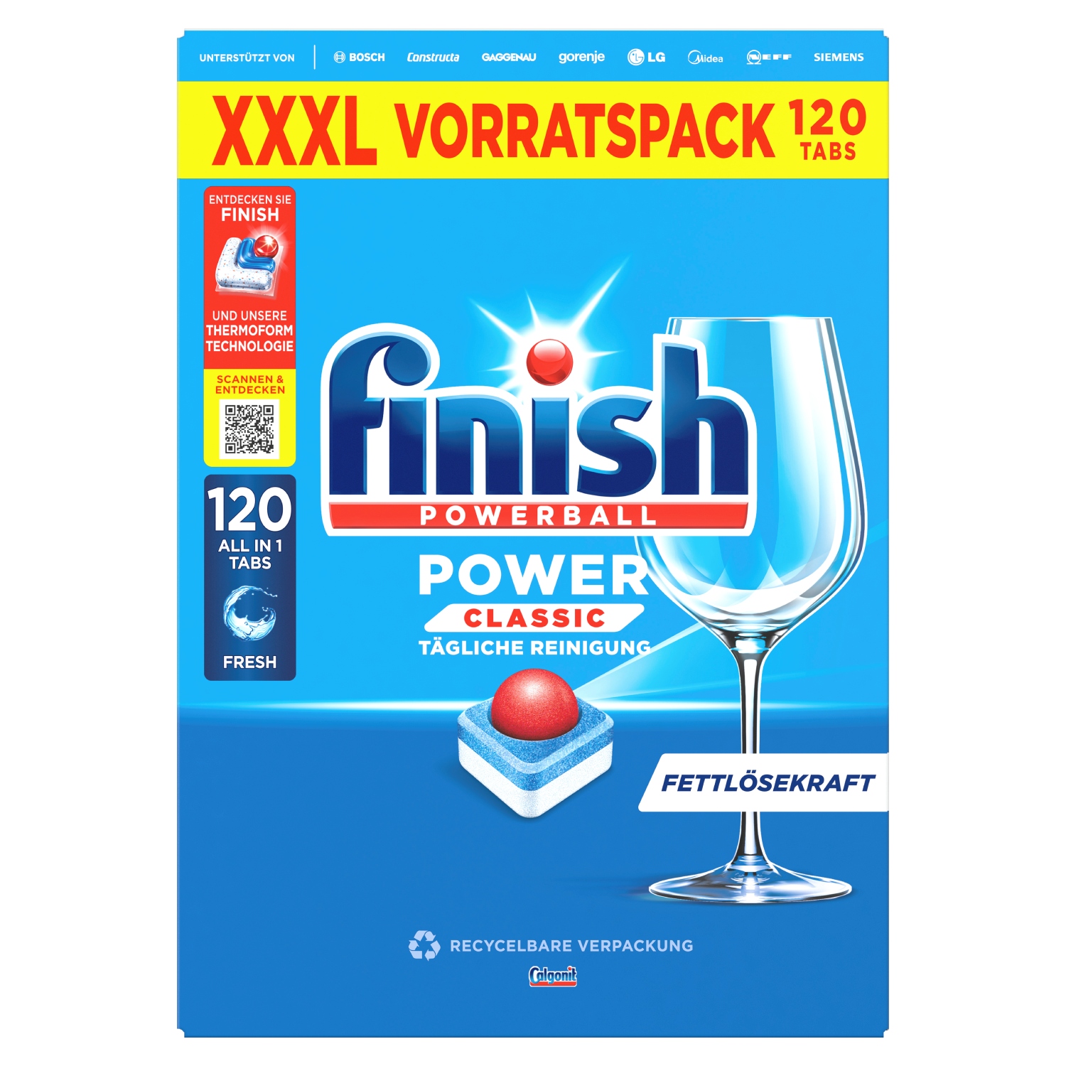 Finish Power Classic 120 Tabs Fresh | Finish DE