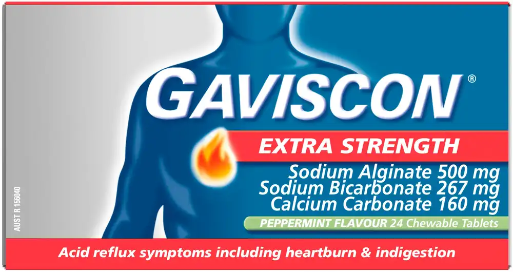 Gaviscon Extra Strength Peppermint Tablets 24s | Gaviscon NZ