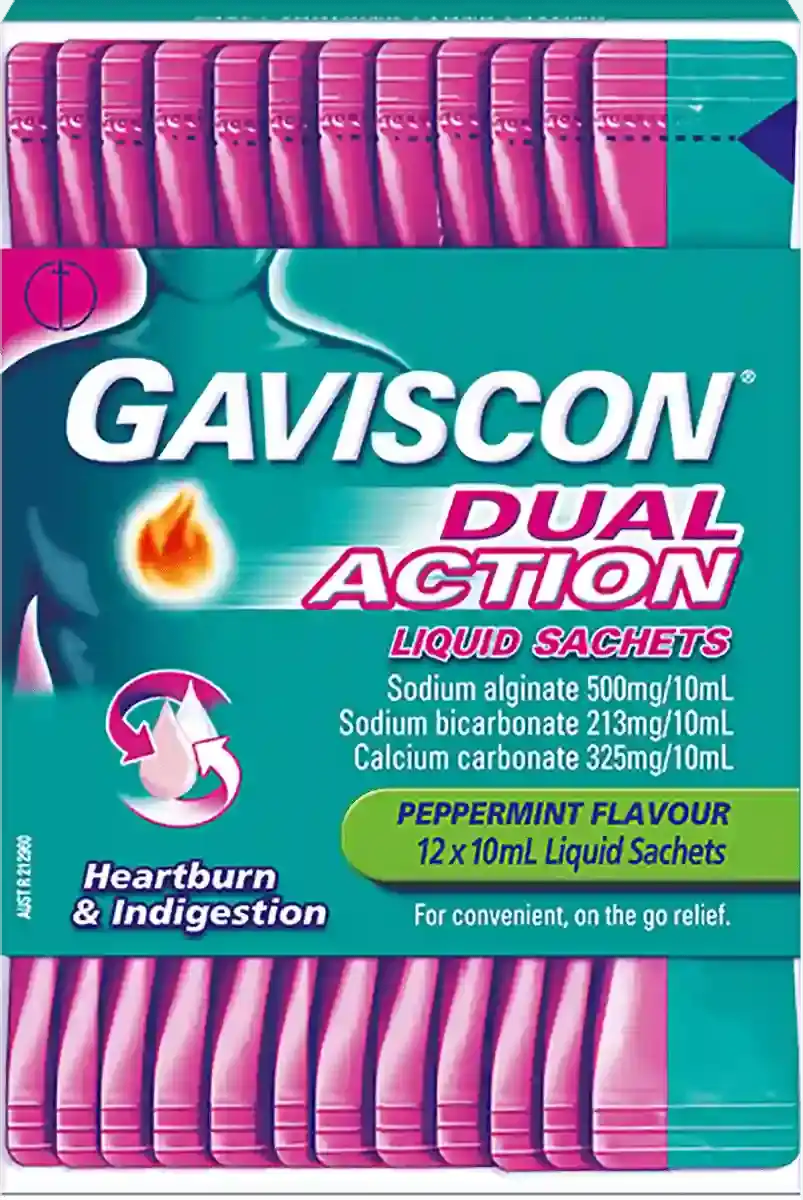 Gaviscon Dual Action Liquid Sachets | Gaviscon AU